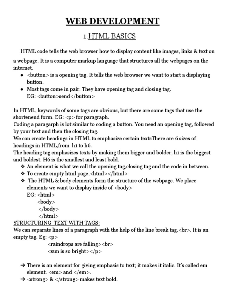 Web Development - Notes | PDF