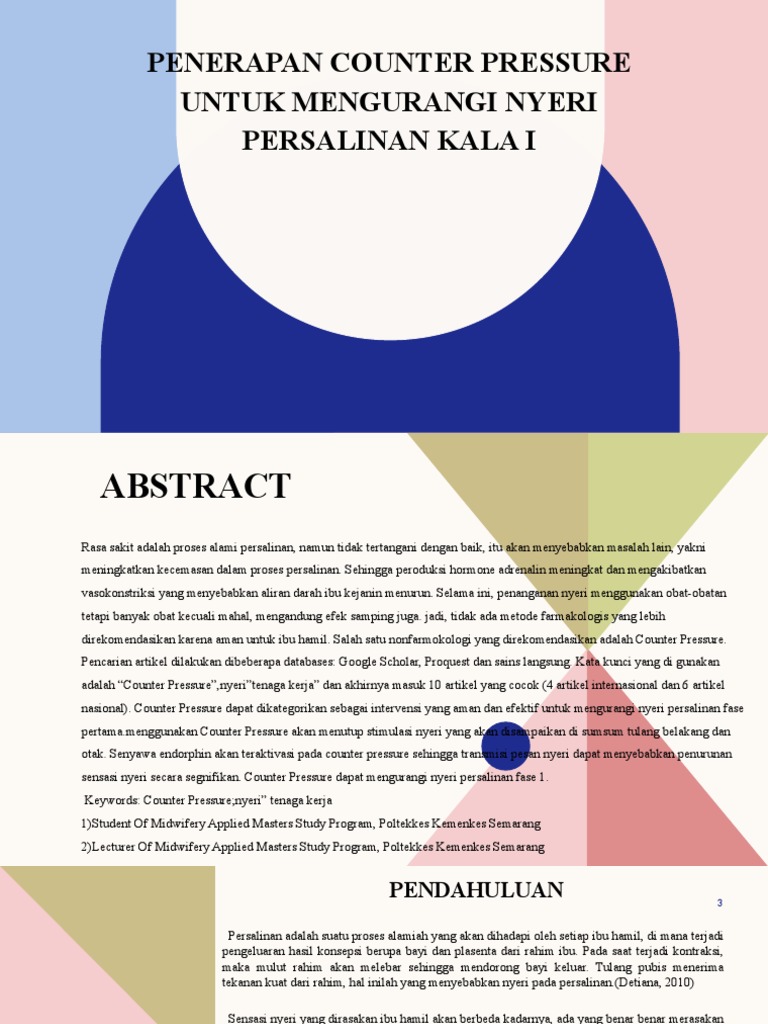 Efektivitas Counter Pressure pada Nyeri Persalinan | PDF | Sains ...