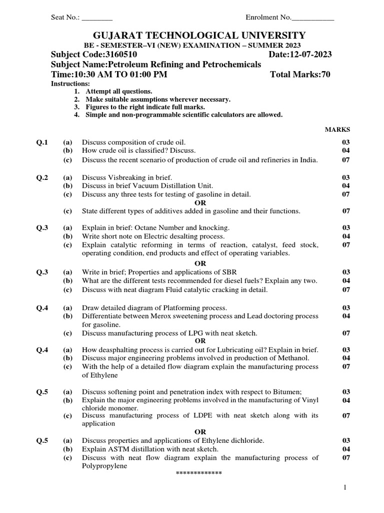 PRPC - GTU Paper - Summer 2023 | PDF