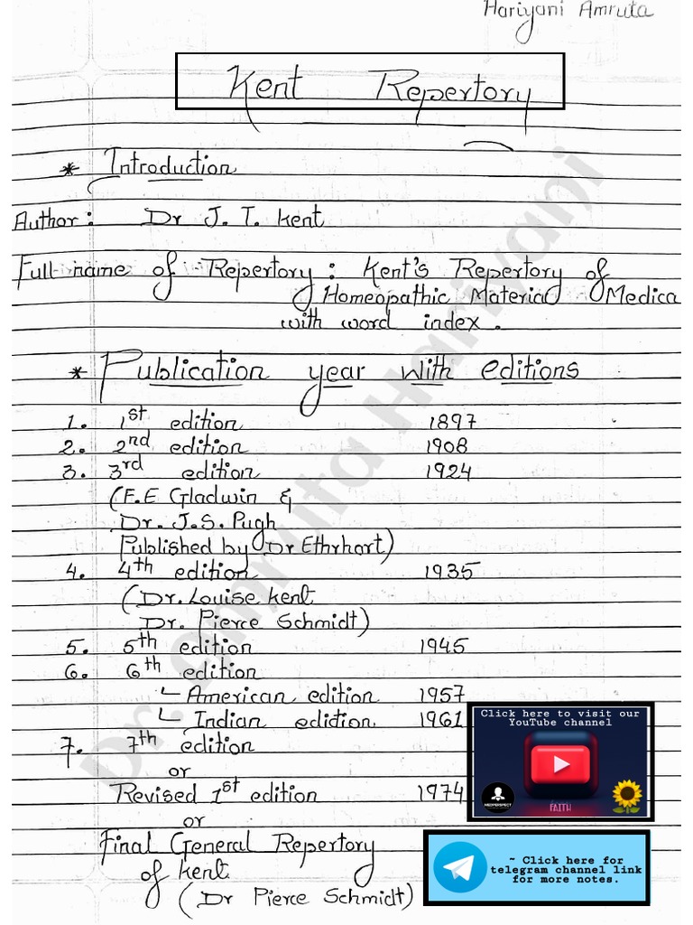 Complete Repertory Notes? | PDF