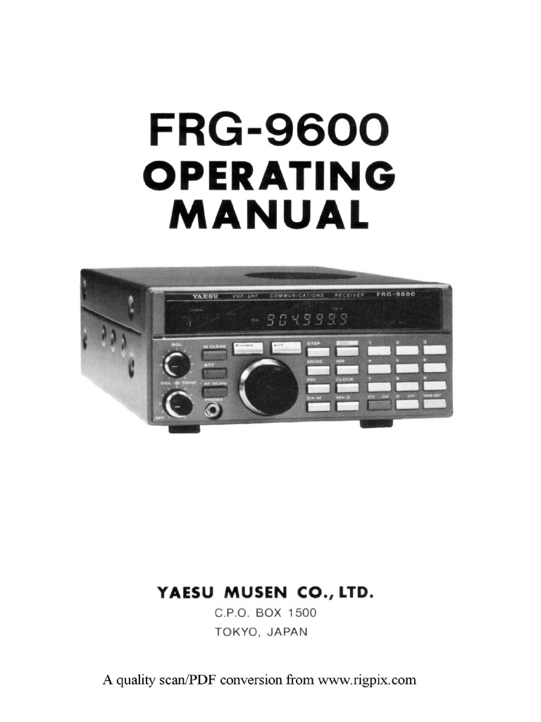 Frg9600 Manual | PDF