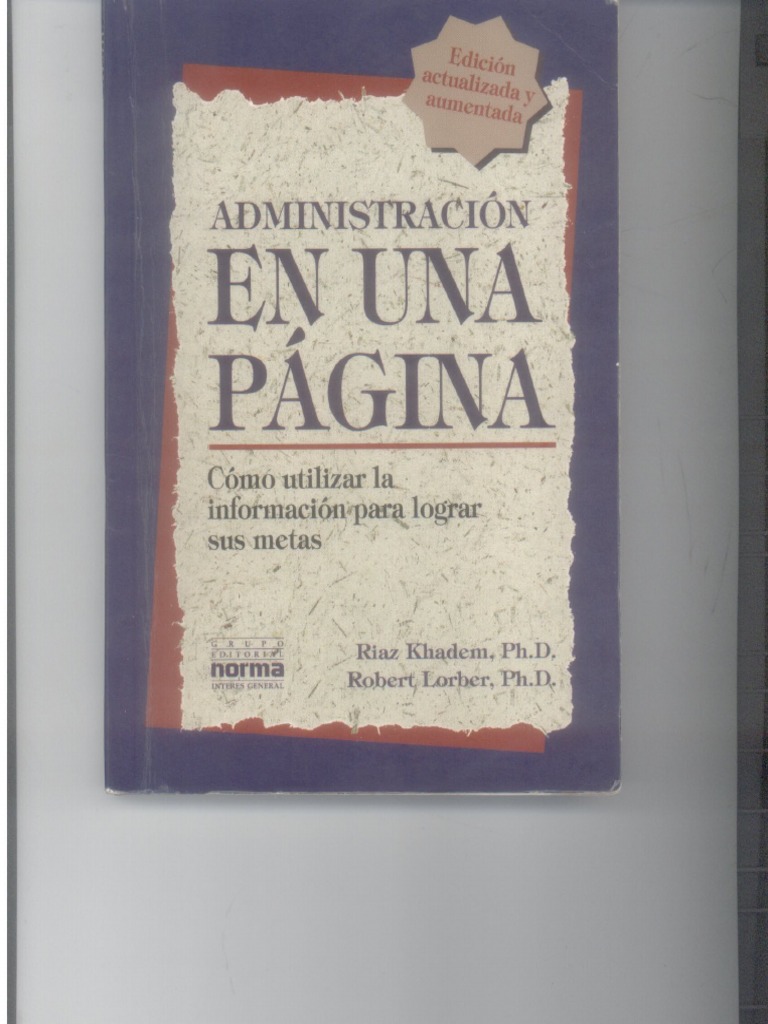 Administracion en Una Página Libro | PDF
