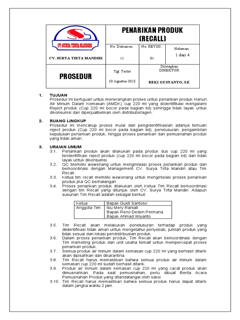 Simulasi Penarikan Produk | PDF