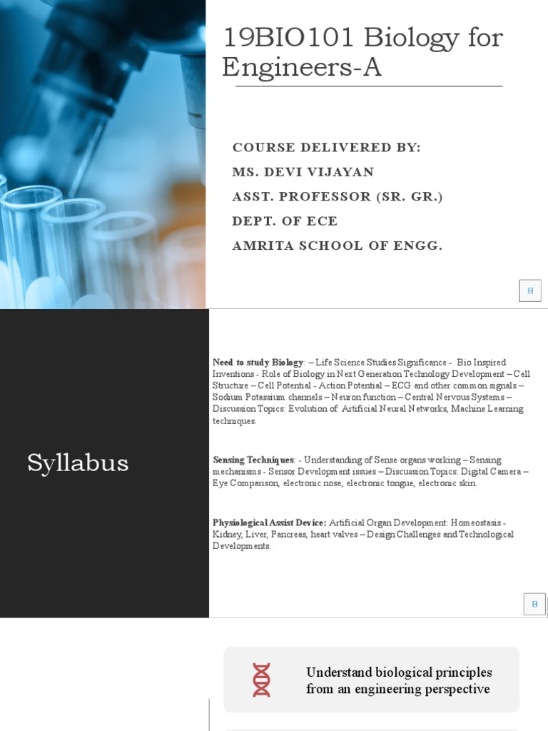 Biology For Engineers ppt1 | PDF