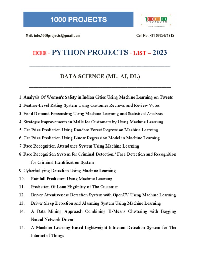 Python IEEE Projects - 2023 | PDF