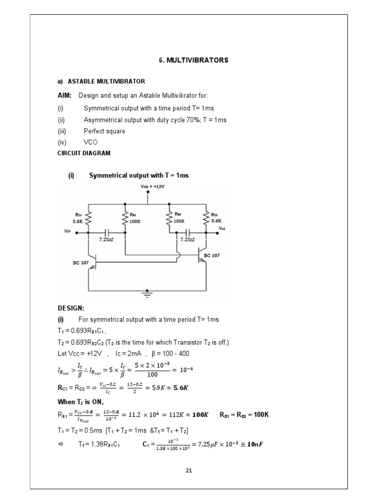Multivibrators | PDF | Electronic Design | Analog Circuits