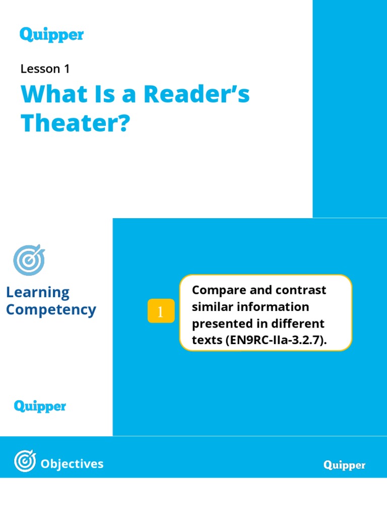 English 9 - Unit 9 - Lesson 1 - What Is A Reader's Theater | PDF ...