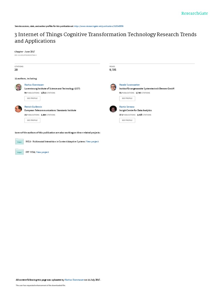 Iot Cognitive Transformation Technology Trends Pdf