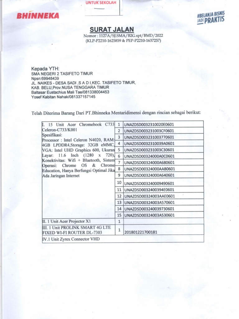 Scan Surat Jalan Dan Berita Acara | PDF