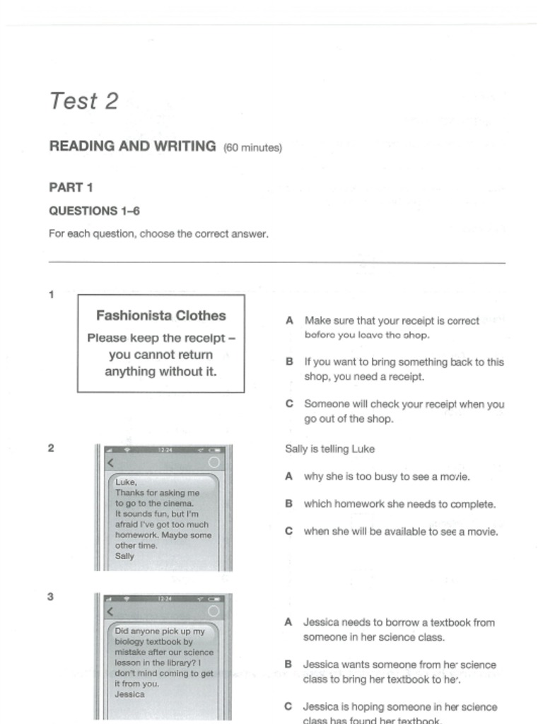 KET Test 2 (Black Cover) | PDF