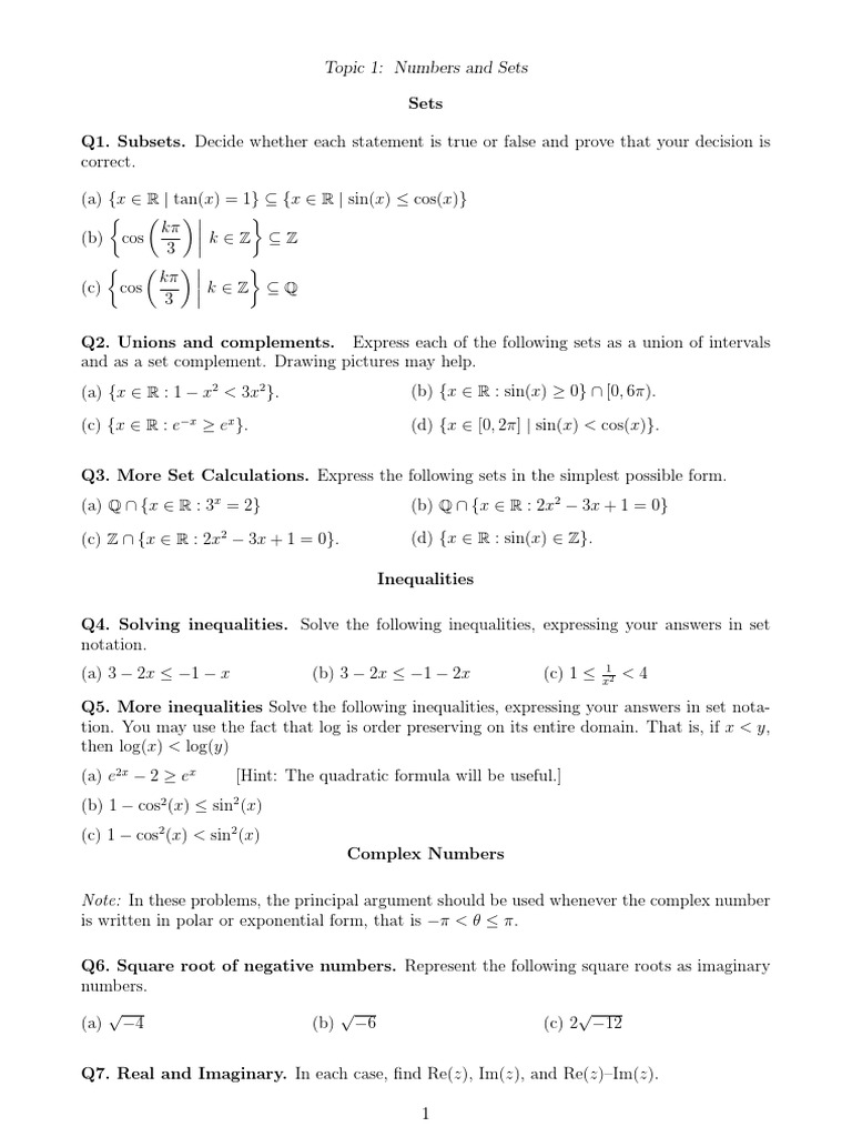 Problem Booklet Topic 1 | Download Free PDF | Trigonometric Functions | Square Root