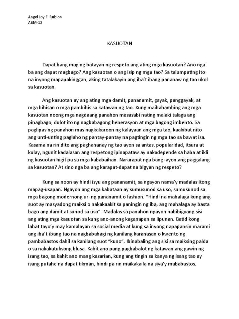 Talumpati KASUOTAN | PDF