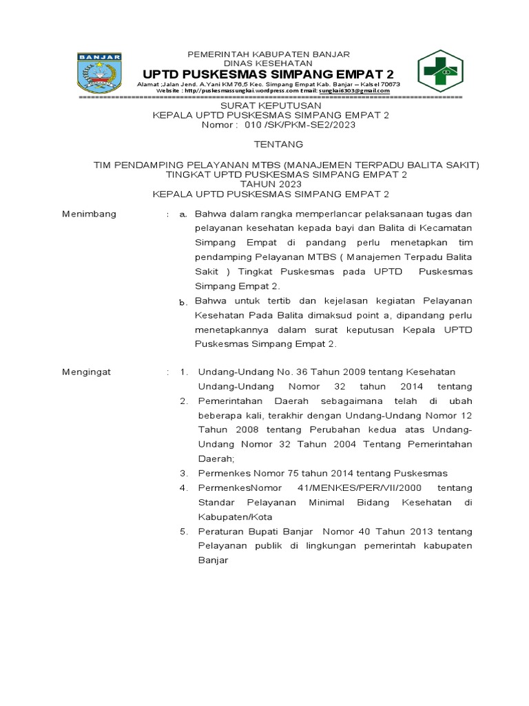 (Edit) 75 - SK TIM MTBS | PDF