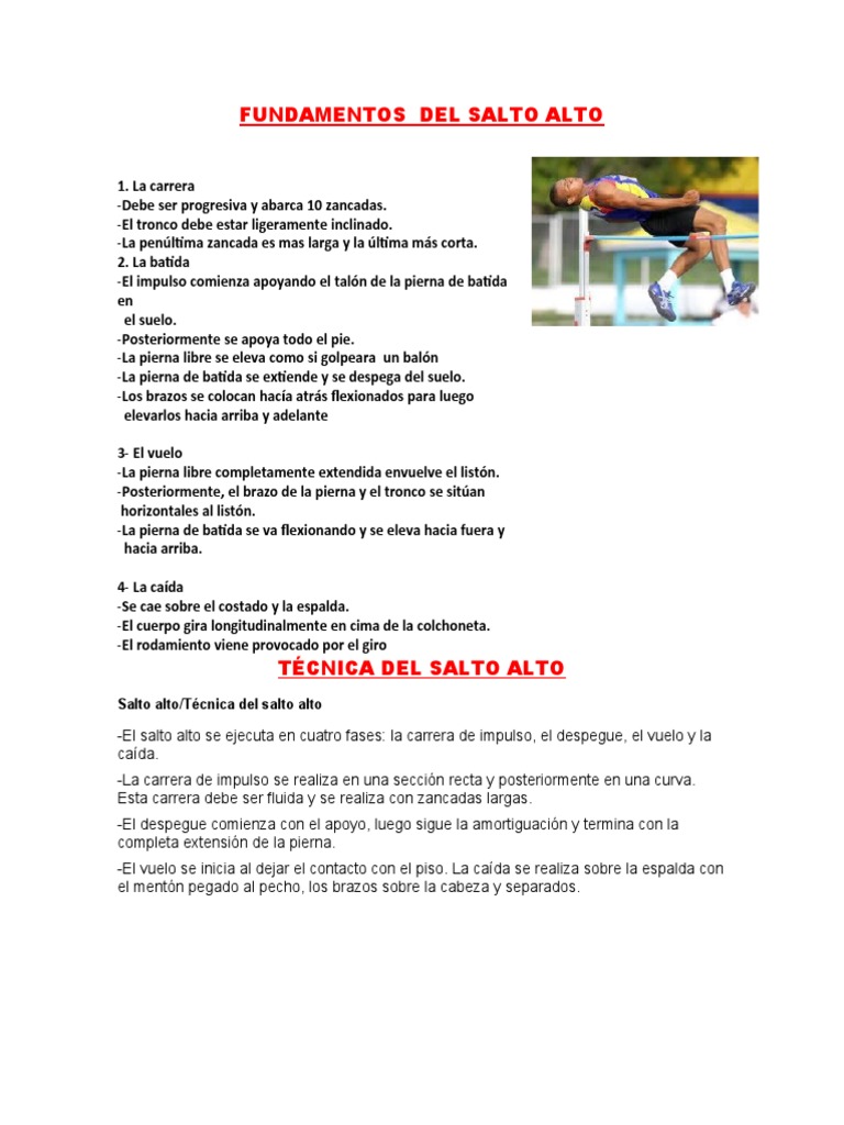 Fundamentos Del Salto Alto | PDF