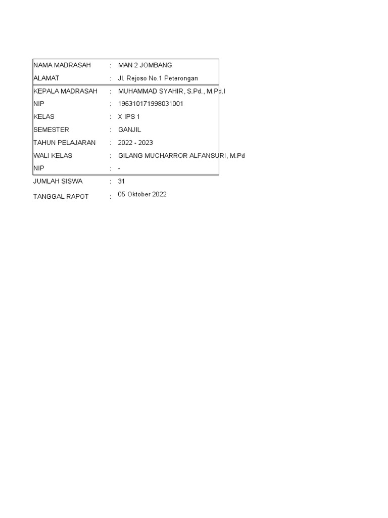 X Ips 1 DKN PHB Ganjil 22 | PDF