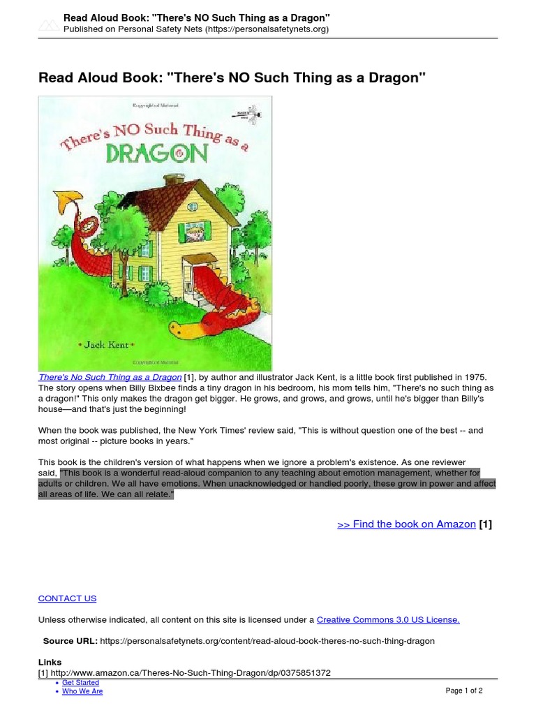 Read Aloud: There's No Such Thing as a Dragon | PDF | General Fiction