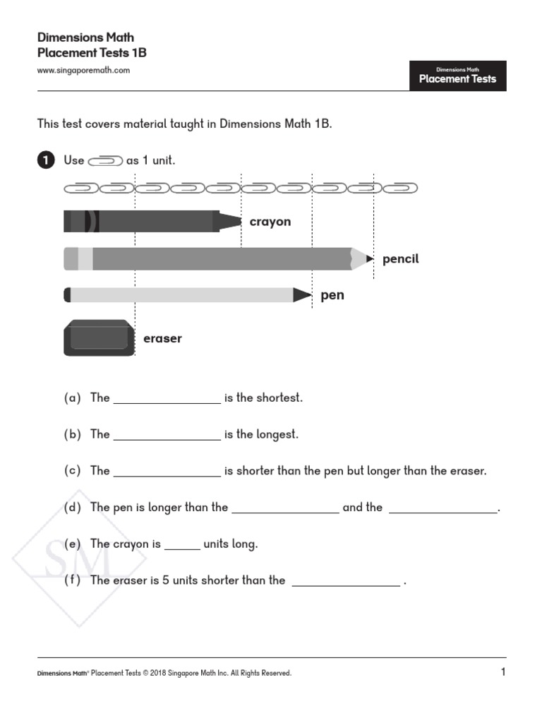 Singapore Math Placement Test _ Dimensions Math® PK – RATQQ