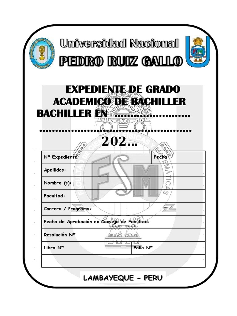 Caratula - Grado de Bachiller | PDF