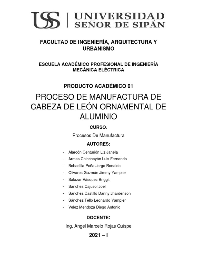 Pa 1 - Procesos de Manufactura | PDF | Aluminio | Sector secundario de la economía