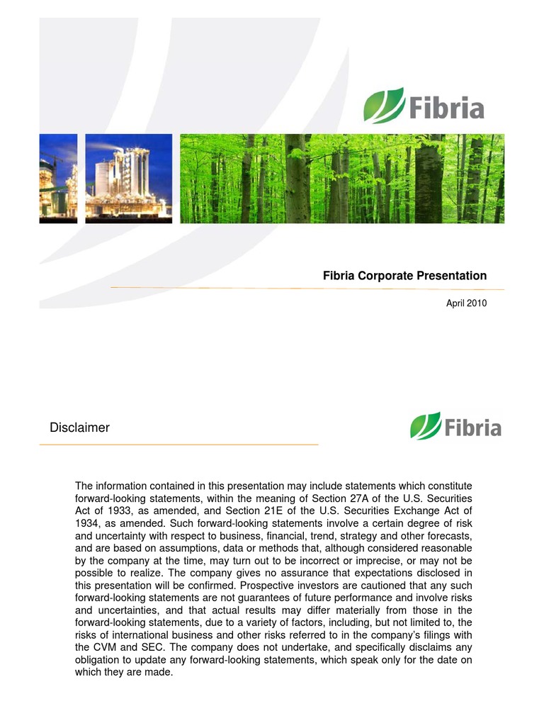 Fibria Corporate Presentation Fibria Corporate Presentation: April 2010 ...