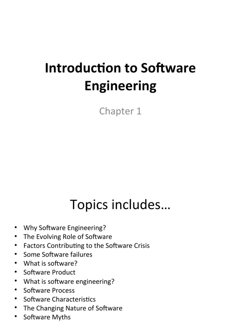 Chapter 1 - Introduction To Software Engineering | PDF | Software ...
