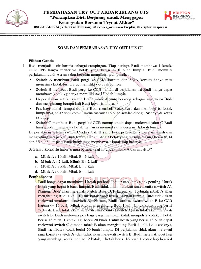 Pembahasan To Jelang Uts CT | PDF