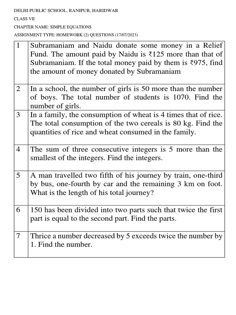 HOME_WORK_2_QUESTIONS_SIMPLE_EQUATIONS_ | PDF