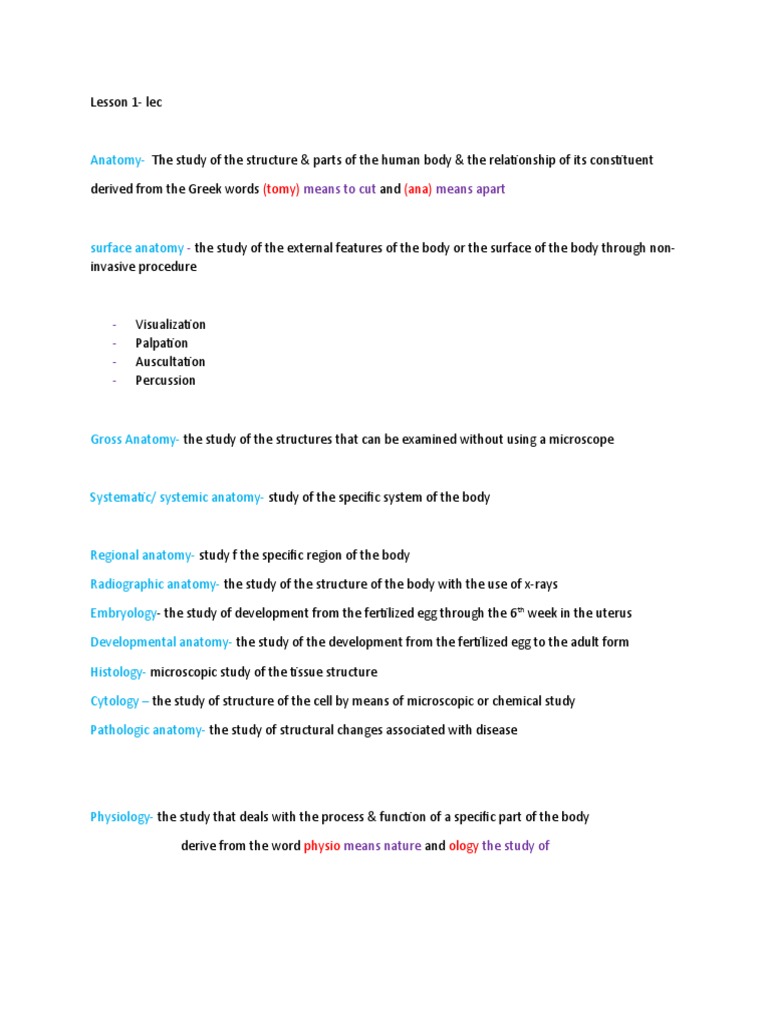 Lesson 123 Lecture Anapy | PDF