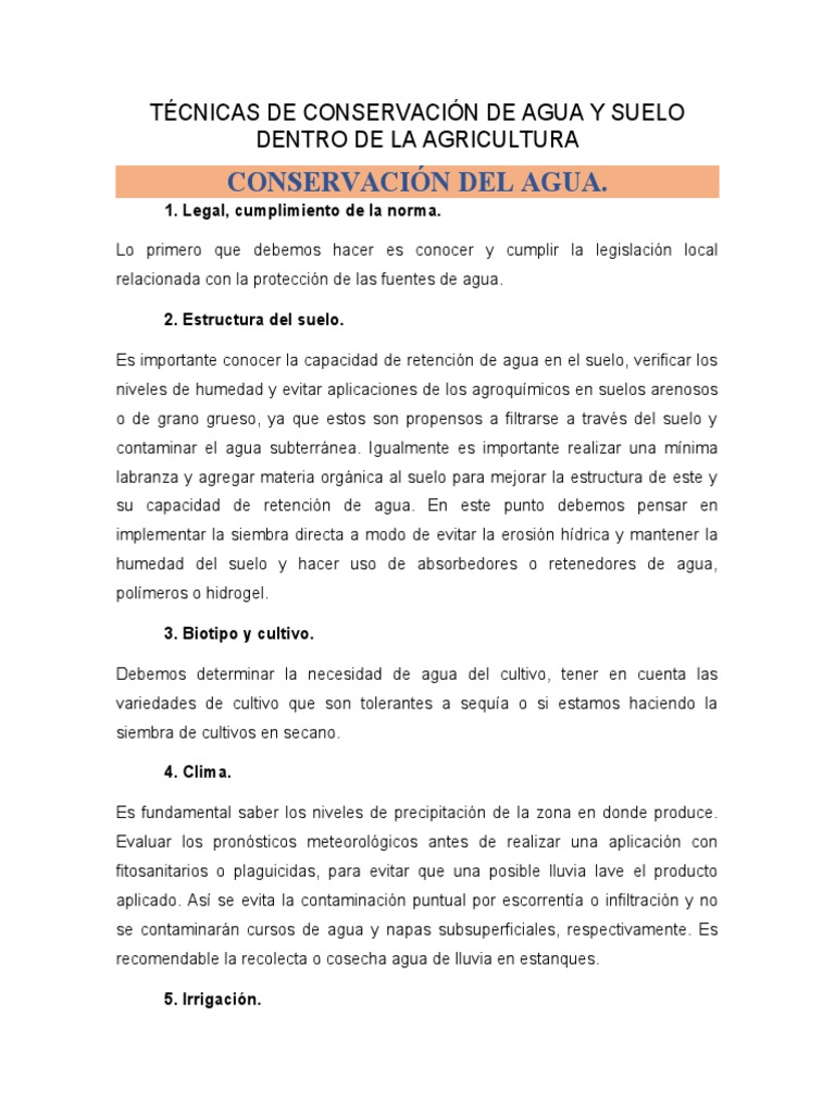 Tecnicas de Conservacion. | PDF | Agricultura | Suelo
