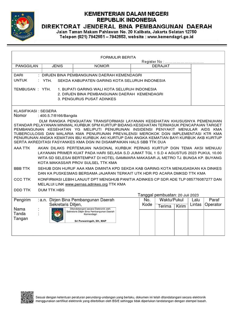 Radiogram Adinkes Pernas Makassar | PDF