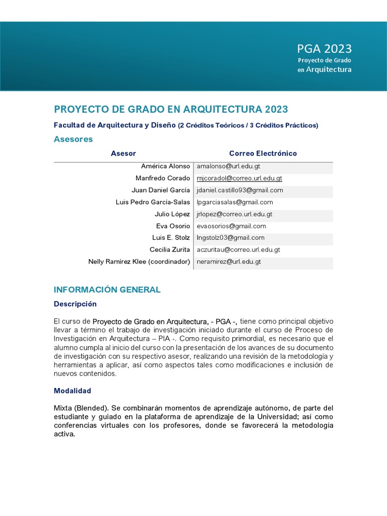 PGA Programa 2023 REV | PDF