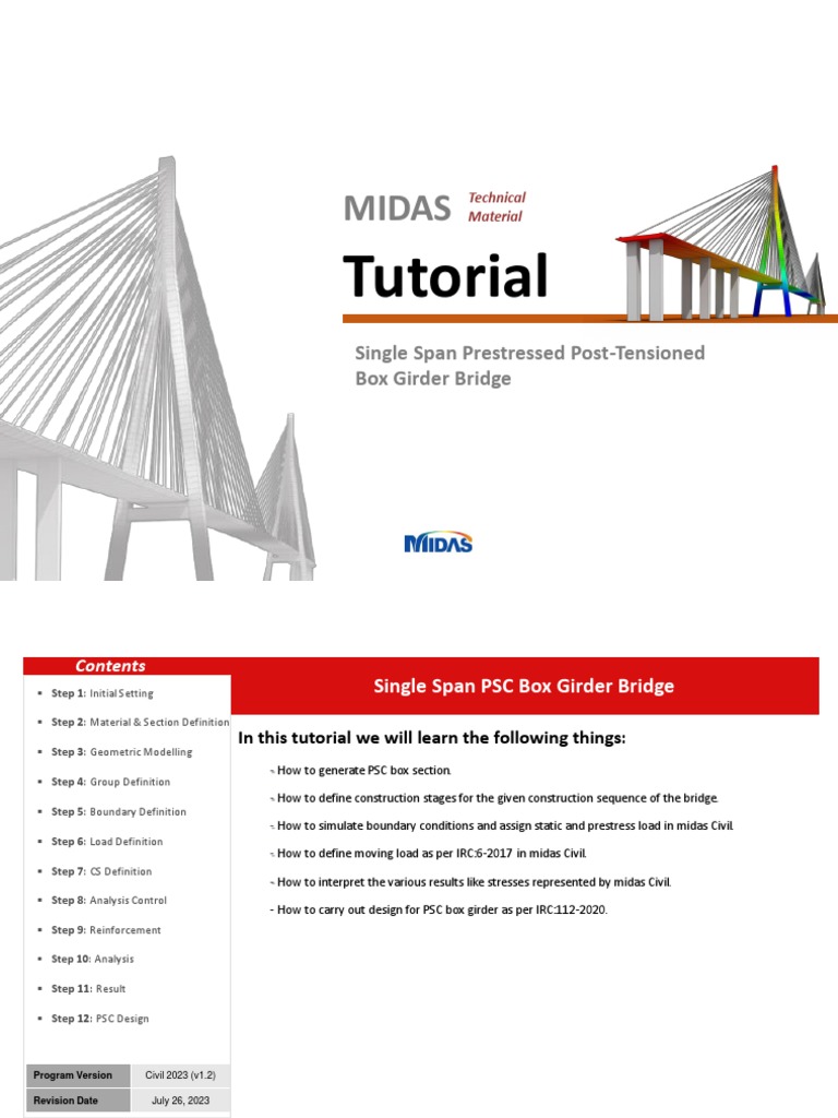 Single Span PSC Box Girder As Per IRC | PDF | Prestressed Concrete | Bridge