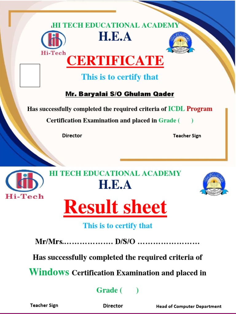 ICDL Certificate | PDF