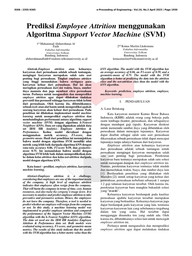 Prediksi Employee Attrition dengan SVM | PDF