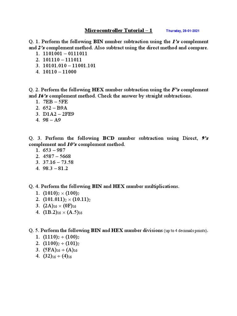 1 - Microcontroller Tutorial-1 - 28-01-2021 | PDF