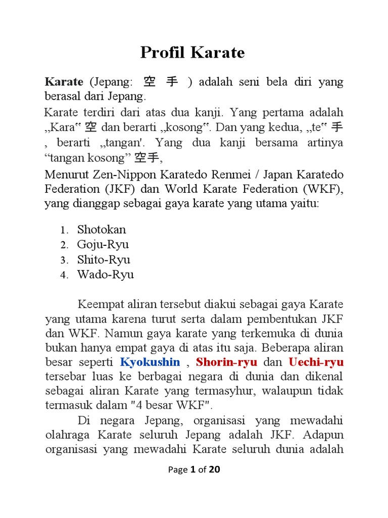 Beladiri Karate Shiroite | PDF
