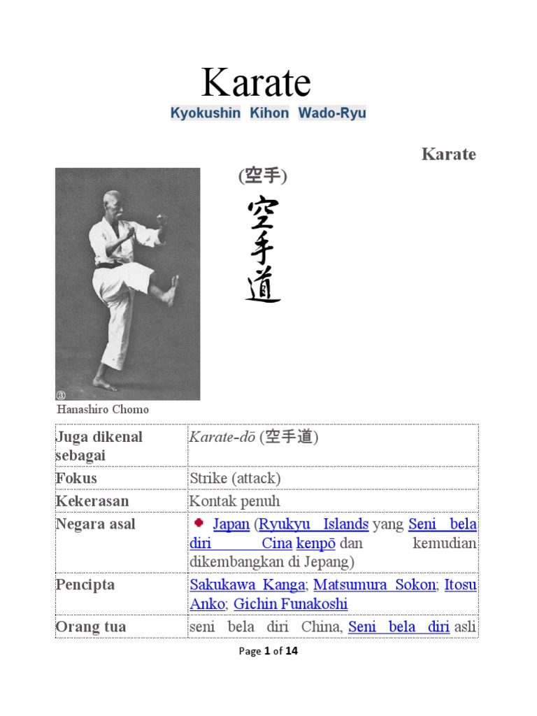 Sejarah dan Aliran Karate Jepang | PDF