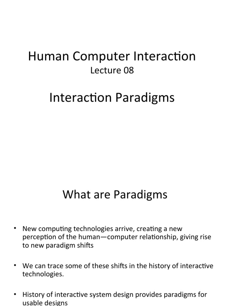 HCI Lecture08 | PDF | Graphical User Interfaces | Personal Computers HCI Lecture08 | PDF | Graphical User Interfaces | Personal Computers