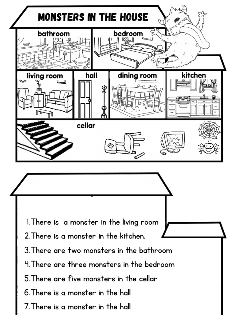 Year 2 Worksheet: Monsters in the House | PDF