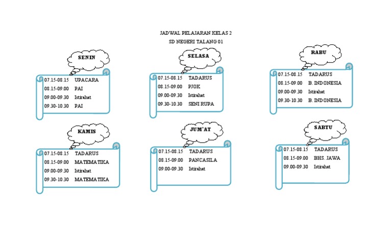 Jadwal Pelajaran Kelas 2 Pdf