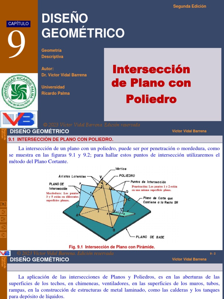 Capítulo 09 Intersección de Plano Con Poliedro | PDF | Geometría | Euclides