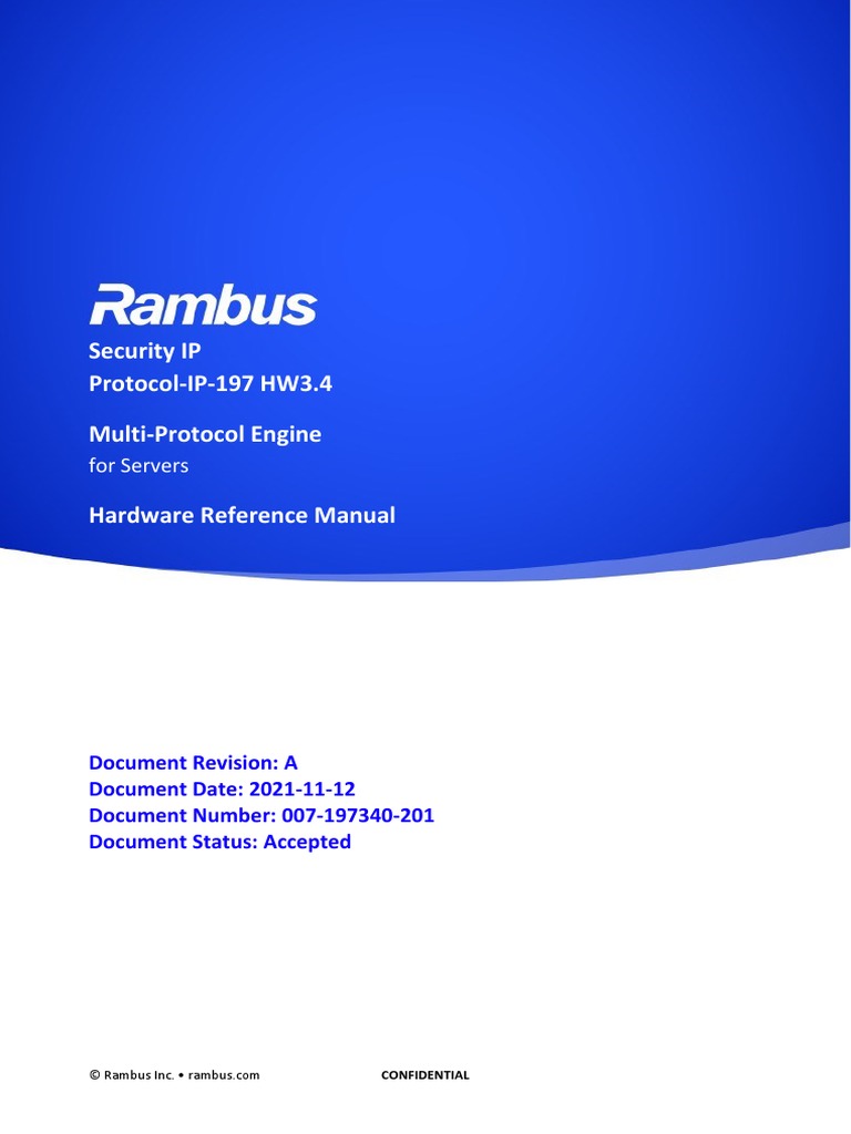 Security IP 197 - HW3.4 - Hardware Reference Manual - RevA | PDF