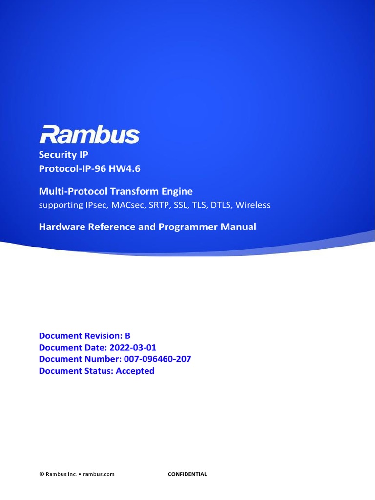 Security IP 96 - HW4.6 - Hardware Reference and Programmer Manual - RevB | PDF