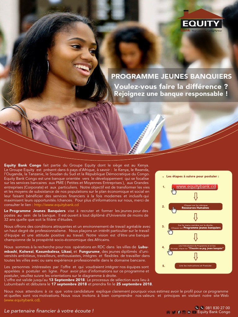 Programme Jeune Banquier Equity Bank Congo | PDF