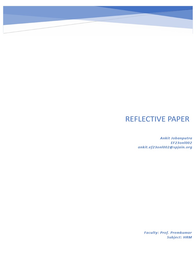 Relective Paper - HRM | PDF | Collaboration | Mentorship