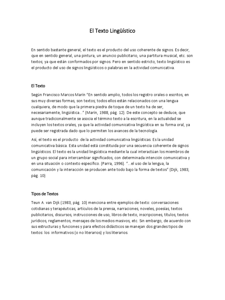 Tema 2 El Texto Lingüístico | PDF | Ensayos | Autor