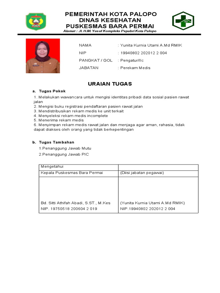 Format Uraian Tugas | PDF