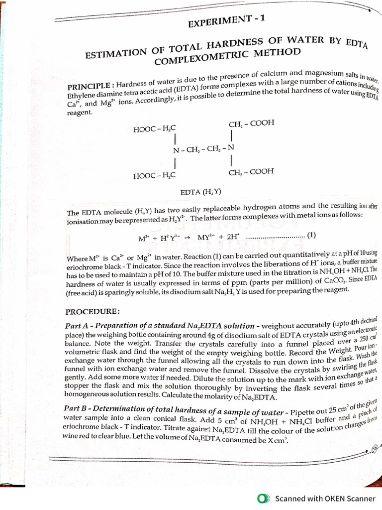 Complexometric Method Volumetric | PDF