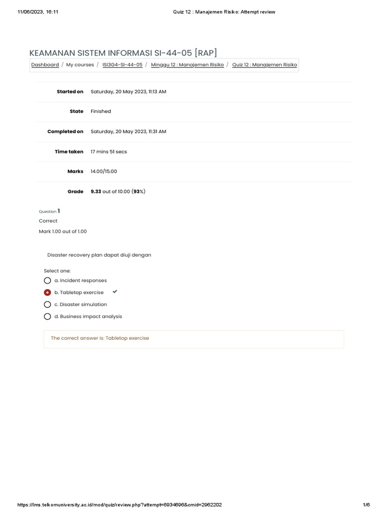 Quiz on Risk Management Strategies | PDF