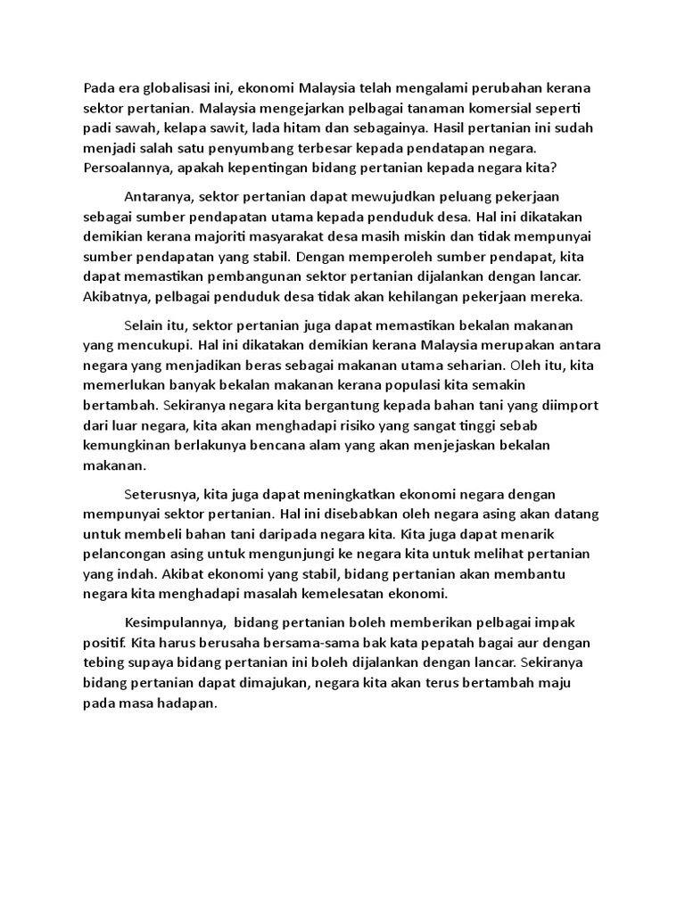 Kepentingan Bidang Pertanian | PDF Kepentingan Bidang Pertanian | PDF